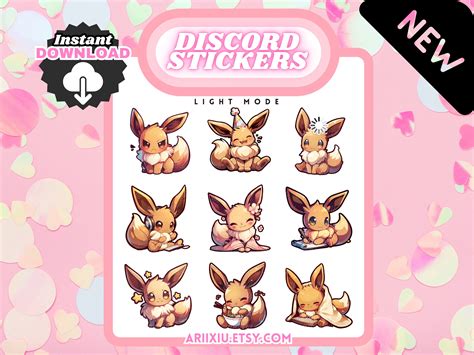 Eevee Emote Mega Bundle 18 Cute Emotes 9 Bonus Discord Server