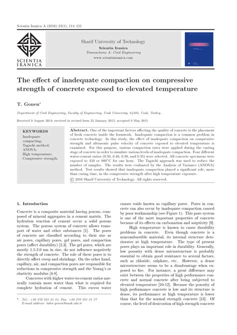 Pdf The Effect Of Inadequate Compaction On Compressive Strength Of