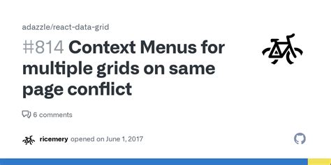 Context Menus For Multiple Grids On Same Page Conflict · Issue 814 · Adazzlereact Data Grid