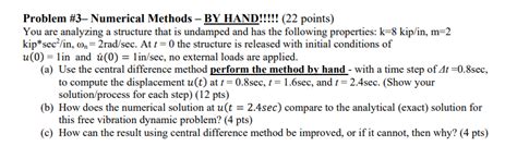 Problem Numerical Methods BY HAND Chegg