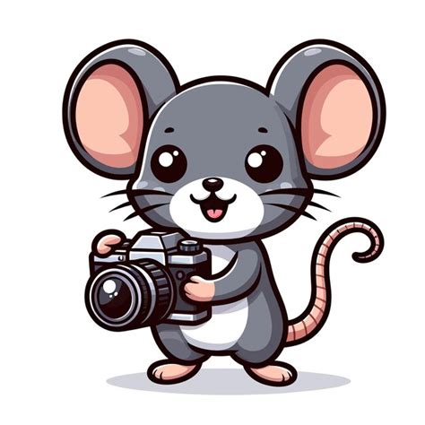 Premium Vector A Mouse With A Camera