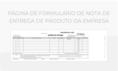 Modelos De Planilhas Nota De Entrega Do Produto Para Microsoft Excel E