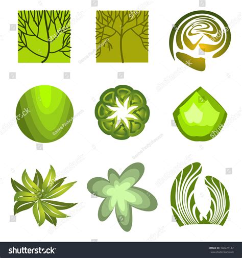 Trees Top View Architecture Landscape Design Stock Vector Royalty Free 748726147 Shutterstock
