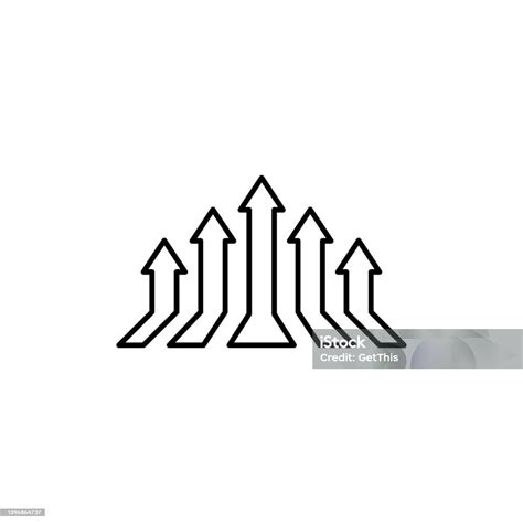 상승하는 3d 화살표 라인 아이콘과 함께 성장하는 막대 그래픽은 검은 색으로 다이어그램 그림 조직도 진행 보고서 로고 앱 그래픽