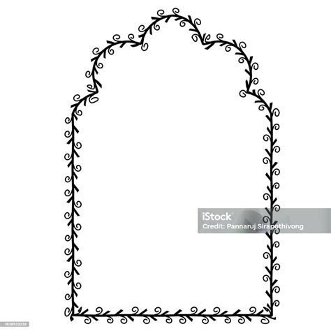 Cinquefoil 아치 나선형 프레임 리프 직사각형 프레임 건축 창 문 꽃 프레임 꽃 잎 테두리 자연 식물 가지 장식 결혼 기념일 축 하 아름 다운 아라비아 풍의 요소 0