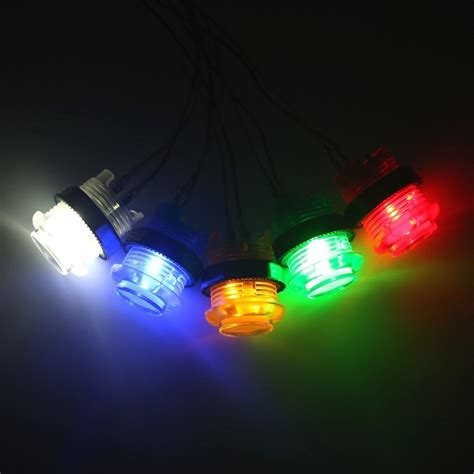 EG Starts 5X 24mm Full Color LED Illuminated Push Button Built In Switch 5V Buttons For Classic
