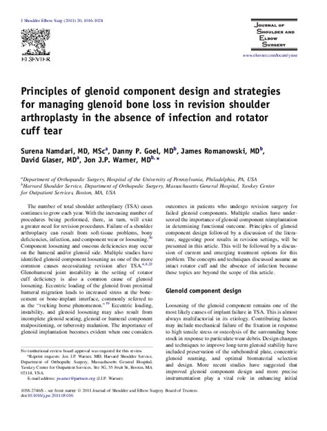 Pdf Principles Of Glenoid Component Design And Strategies For Managing Glenoid Bone Loss In