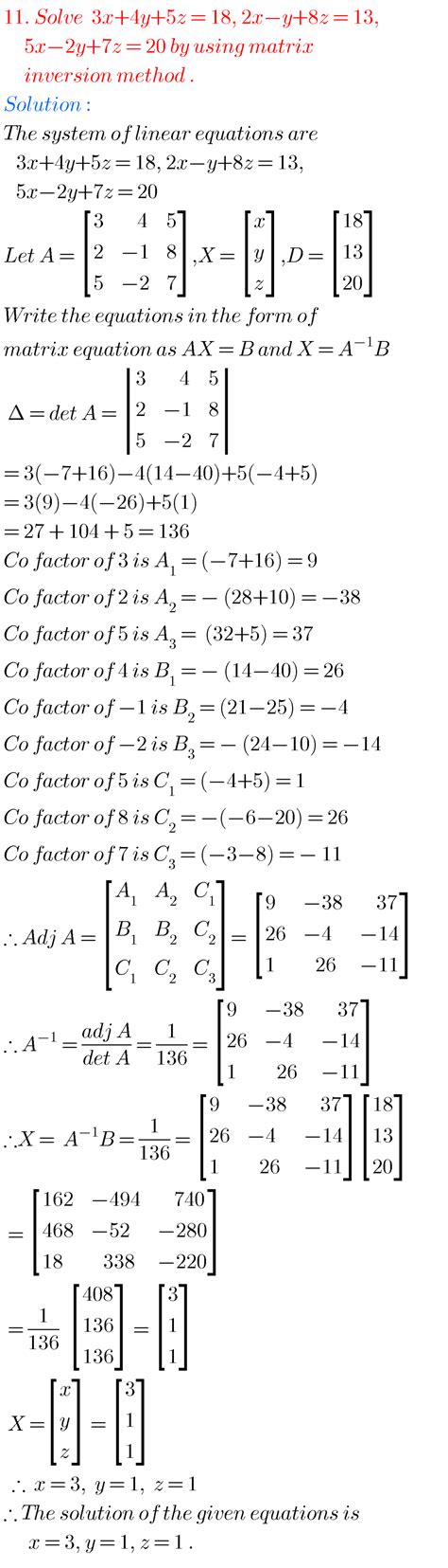 Matrices Solutions Inter Maths 1a Chapter 3 Solutions Maths Glow