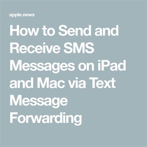 How To Send And Receive Sms Messages On Ipad And Mac Via Text Message Forwarding — Macrumors