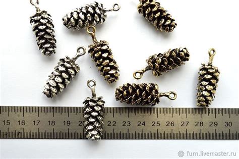 Ост 1 шт Большие еловые шишки 40х18 арт У 873 серебро античное в интернет магазине на Ярмарке