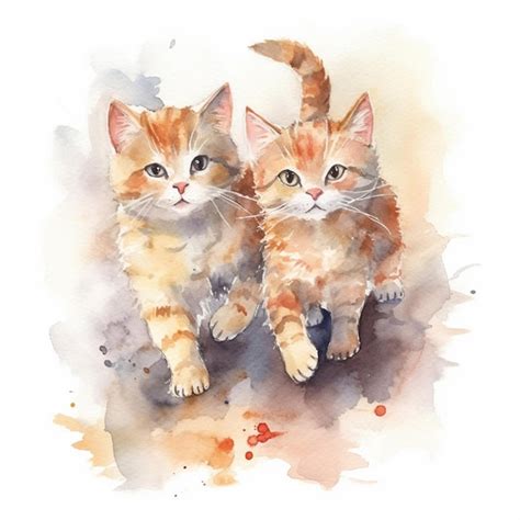 Premium Ai Image There Are Two Cats That Are Standing Next To Each