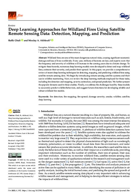 Pdf Deep Learning Approaches For Wildland Fires Using Satellite Remote Sensing Data Detection