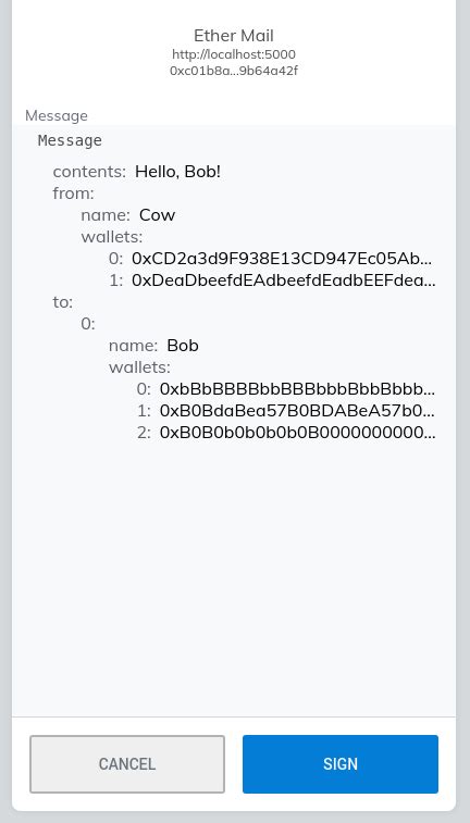 Signature Request Returns Error 4001 User Denied Message Signature