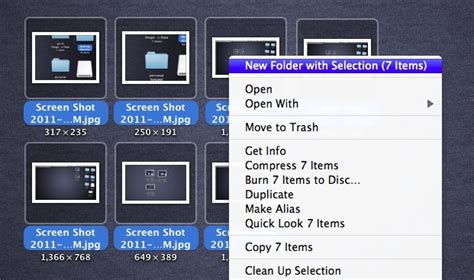 create a new folder containing selected items in mac os x