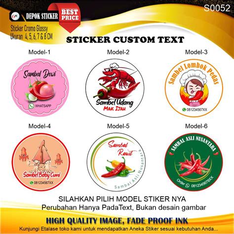 Jual Stiker Sambal Kemasan Botol Shopee Indonesia