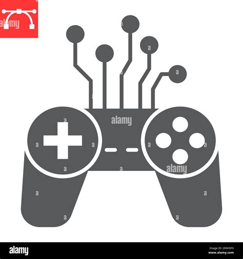 Ai Game Glyph Icon Technology And Artificial Intelligence Ai Gaming