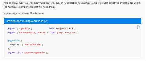Tour Of Heroes Missing Step Exports Routermodule · Issue