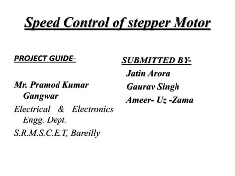 Stepper Motor Control Pptx Computer Peripherals Computing