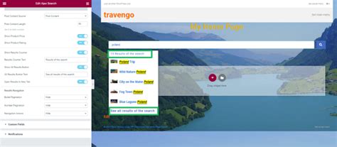 Ajax Search Results Area