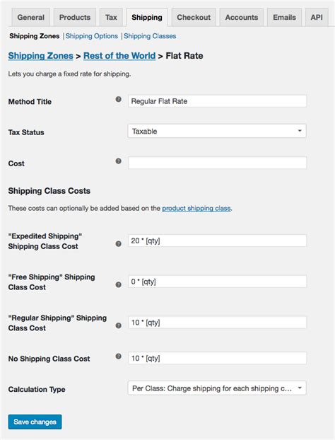 Flat Rate Shipping Woocommerce