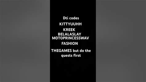 Dti Codes Youtube