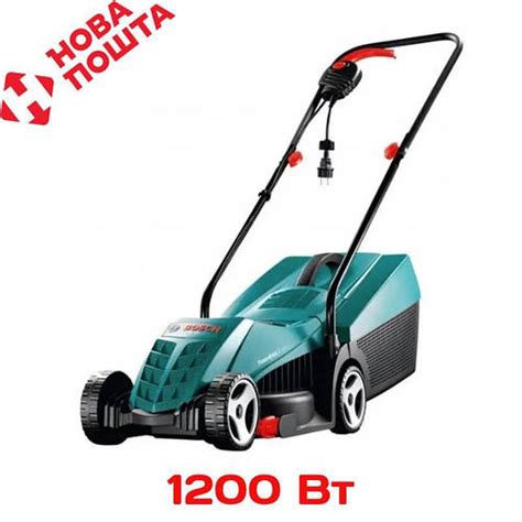 Мощная газонокосилка электрическая Bosch Rotak 32 1200 Вт ...