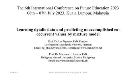 Learning Dyadic Data And Predicting Unaccomplished Co Occurrent Values