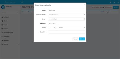 recurring invoices fusioninvoice 2020