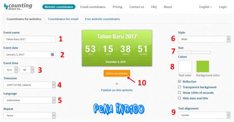 cara terbaru membuat countdown timer hitung mundur pena indigo