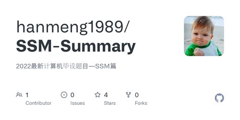 GitHub hanmeng SSM Summary 最新计算机毕设题目 SSM篇