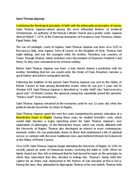 Thomas Aquinas Philosopher Of Faith And Reason Pdf Thomas Aquinas
