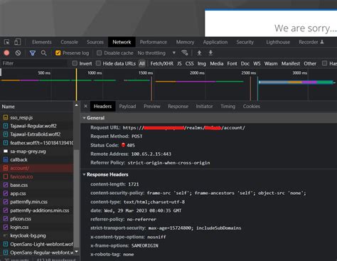 we are sorry an internal server error has occurred on redirection getting advice keycloak