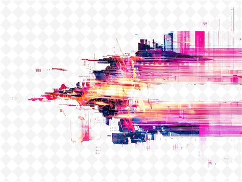 Premium Psd Png Databending Glitch With Corrupted Images Abstract