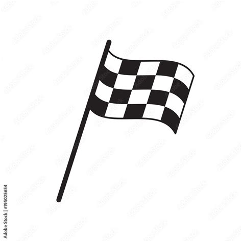 Finish Flag Symbol In Simple Vector Style Isolated On White Stock