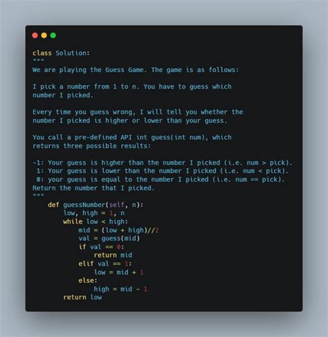 Rozell Dixon Mse On Linkedin Binarysearch Leetcode374