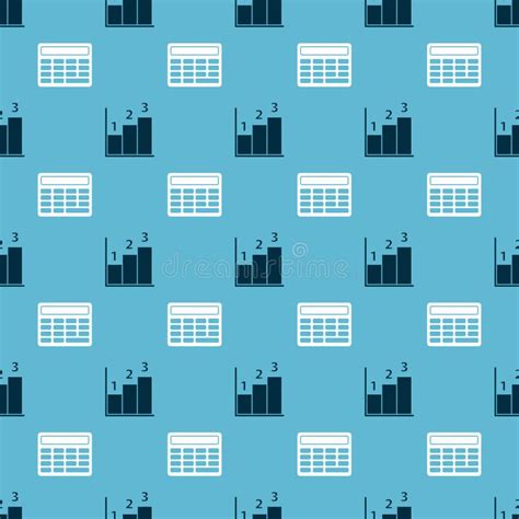 Set Graph Schedule Chart Diagram And Calculator On Seamless Pattern Vector Stock Vector