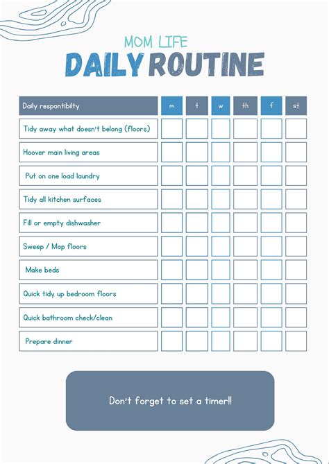 Daily Routine In A Mom Life Responsibilities Etsy