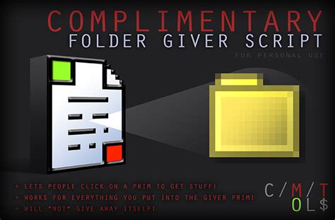 Second Life Marketplace Contraption Workshop Folder Giver Script