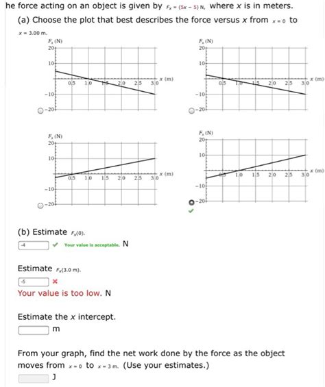 Solved The Force Acting On An Object Is Given By F X 5x Chegg Com