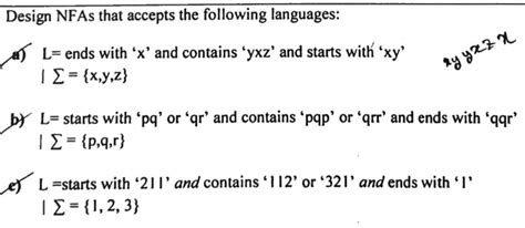 Solved Design NFAs That Accepts The Following Languages A Chegg Com