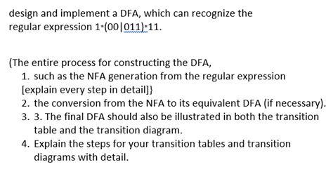 Solved Design And Implement A Dfa Which Can Recognize The
