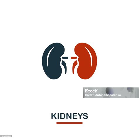 신장 아이콘입니다 의료 아이콘 컬렉션에서 창조적 인 디자인 웹 디자인 애플 리 케이 션 소프트웨어 인쇄 사용에 대 한 두 가지 색상 신장 아이콘 콩팥 내부 기관에 대한 스톡