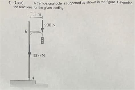 Solved 4 2 Pts A Traffic Signal Pole Is Supported As