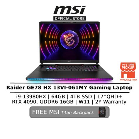 Msi Raider Ge Hx Price In Malaysia Specs Rm Technave