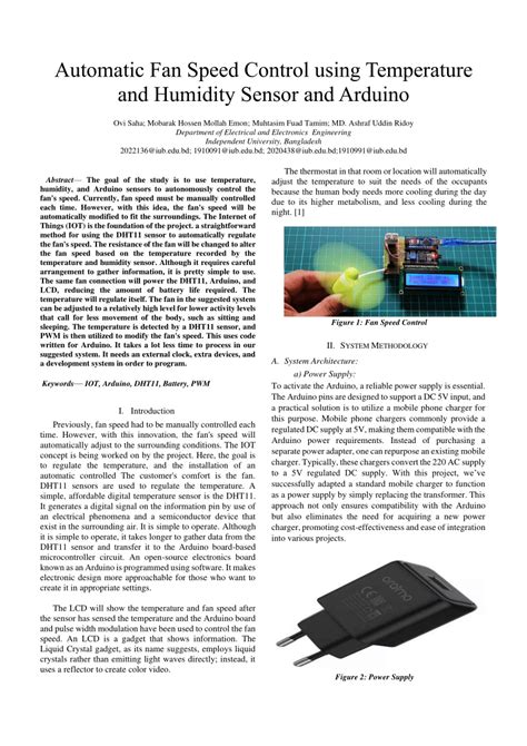 pdf automatic fan speed control using temperature and humidity sensor