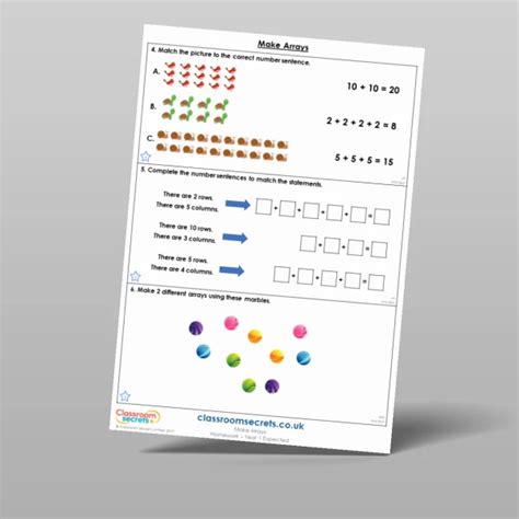 Ks1 Year 1 Maths Classic View Make Arrays Resources And Worksheets Classroom Secrets
