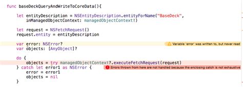 Ios Errors Thrown From Here Are Not Handled For Do Catch In Swift