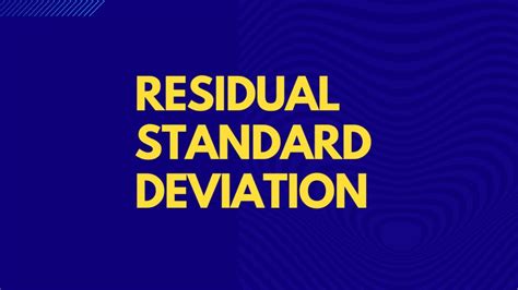 Residual Standard Deviation Finance Reference Residual Standard Deviation Finance Reference