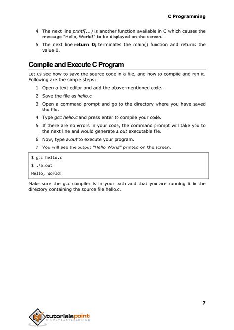 Cprogramming Tutorial Pdf