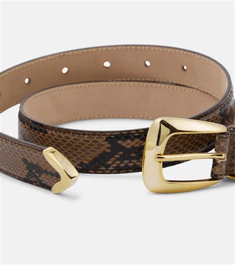 Khaite Benny Snake Effect Leather Belt Khaite